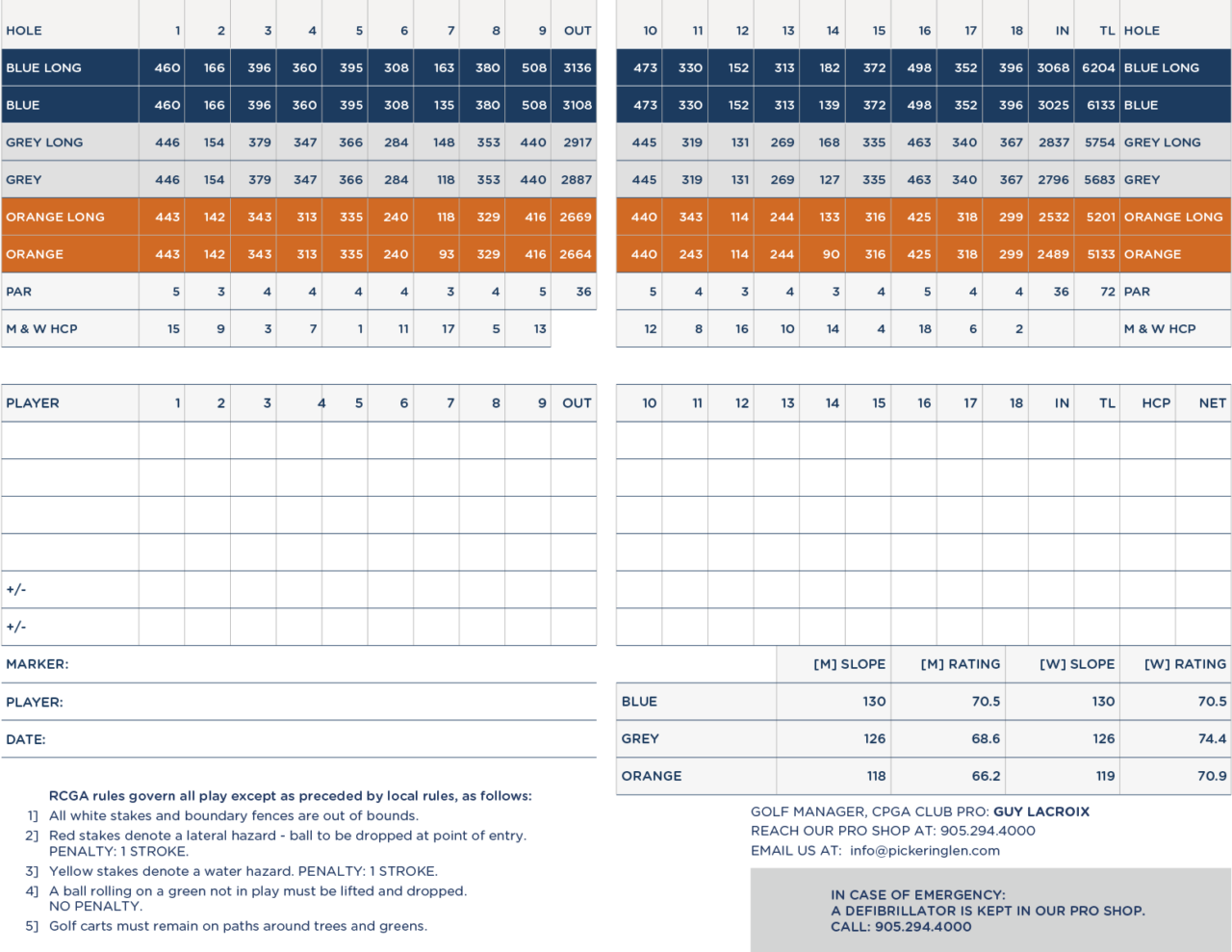 Course Details | Pickering Glen Golf Club